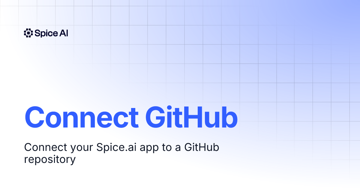 Connect GitHub | Spice.ai Cloud Documentation