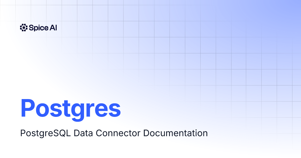 Postgres | Spice.ai Cloud Documentation