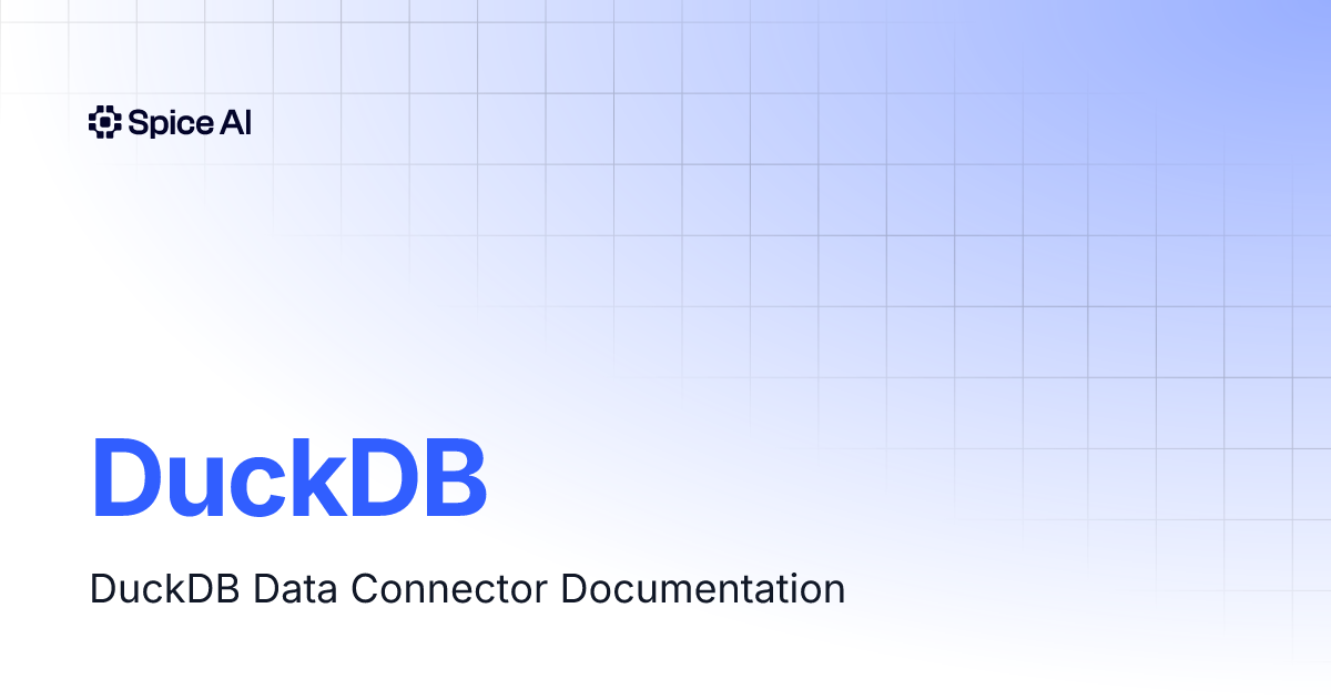 DuckDB | Spice.ai Cloud Documentation